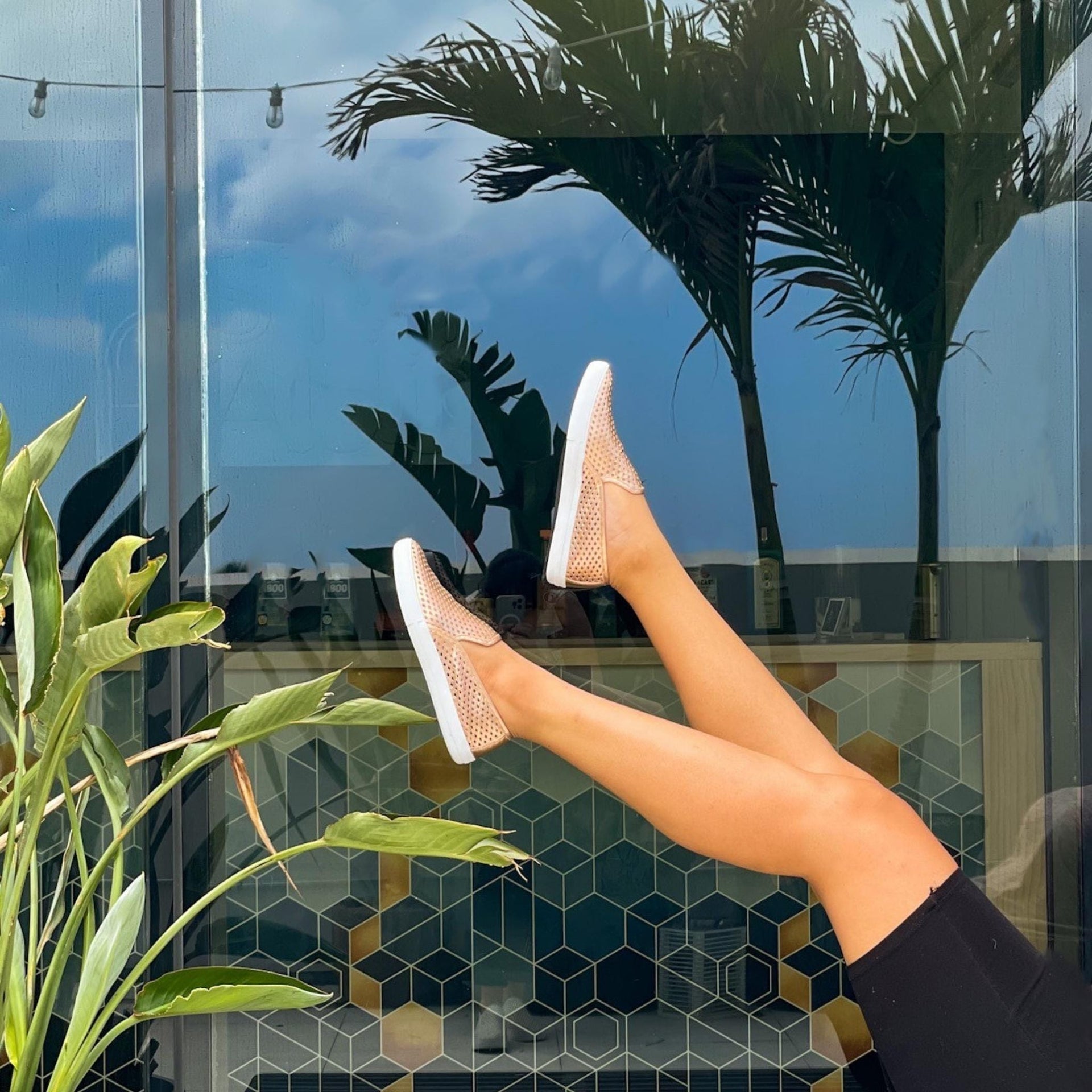 Jibs Slim Rose Gold | Bio Leather Slip-on Flats