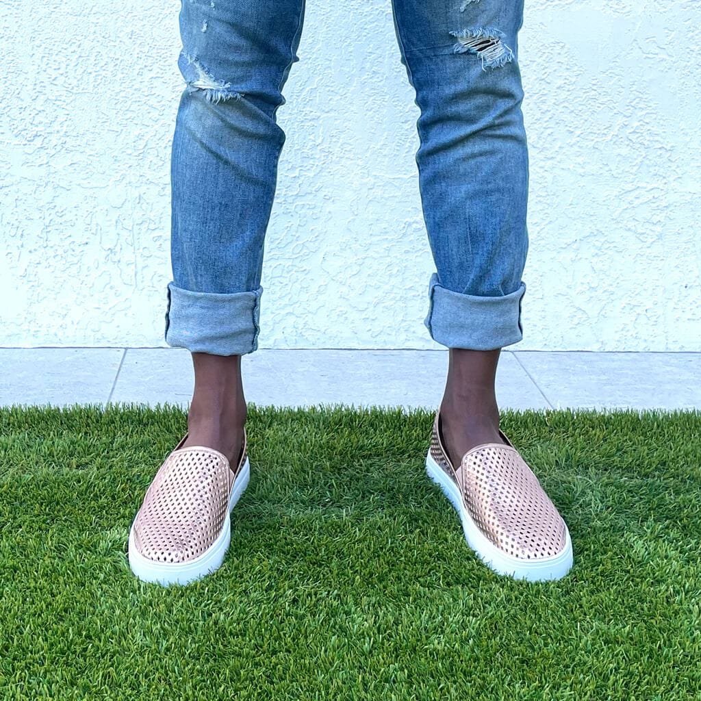 Jibs Classic Rose Gold | Bio Leather Slip-ons